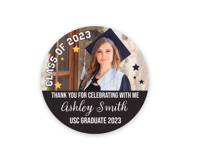Here's to A Bright Future Label,class of 2023 Stickers,graduation Favor ...