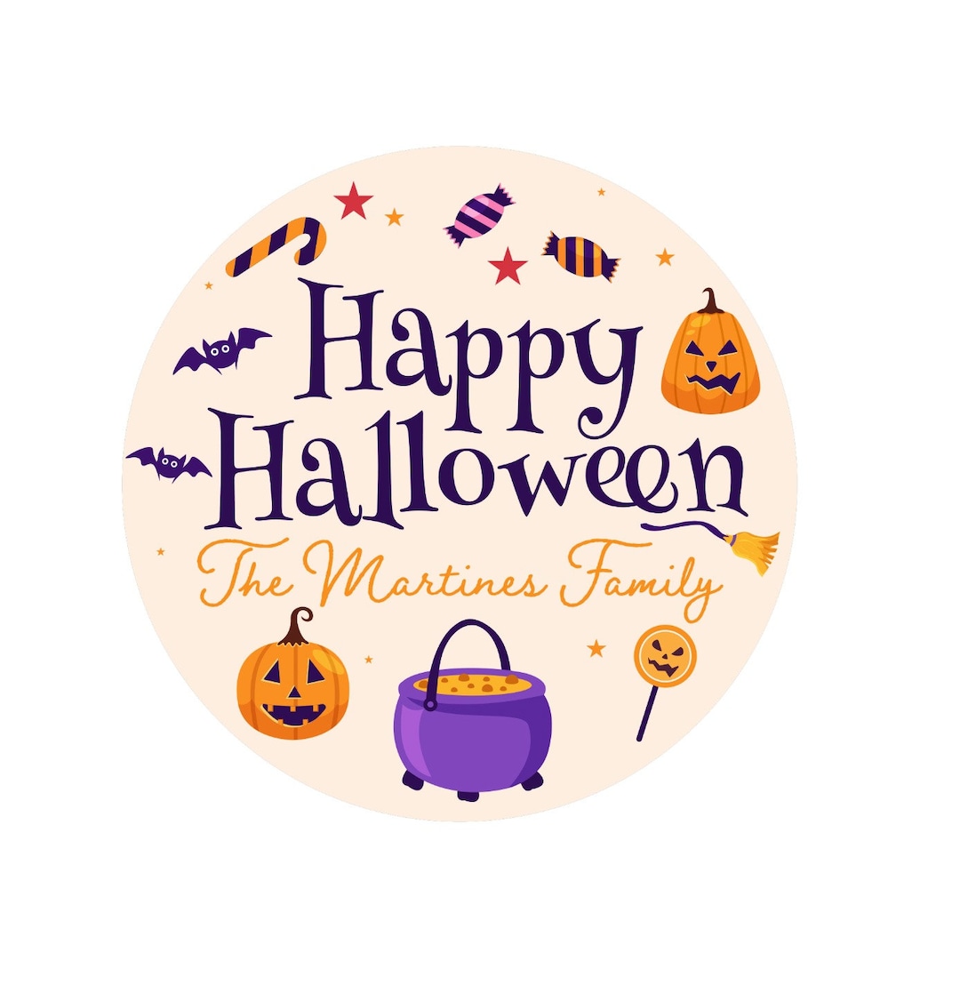 Halloween Stickers Trick or Treat Labels Trunk or Treat Happy Halloween ...