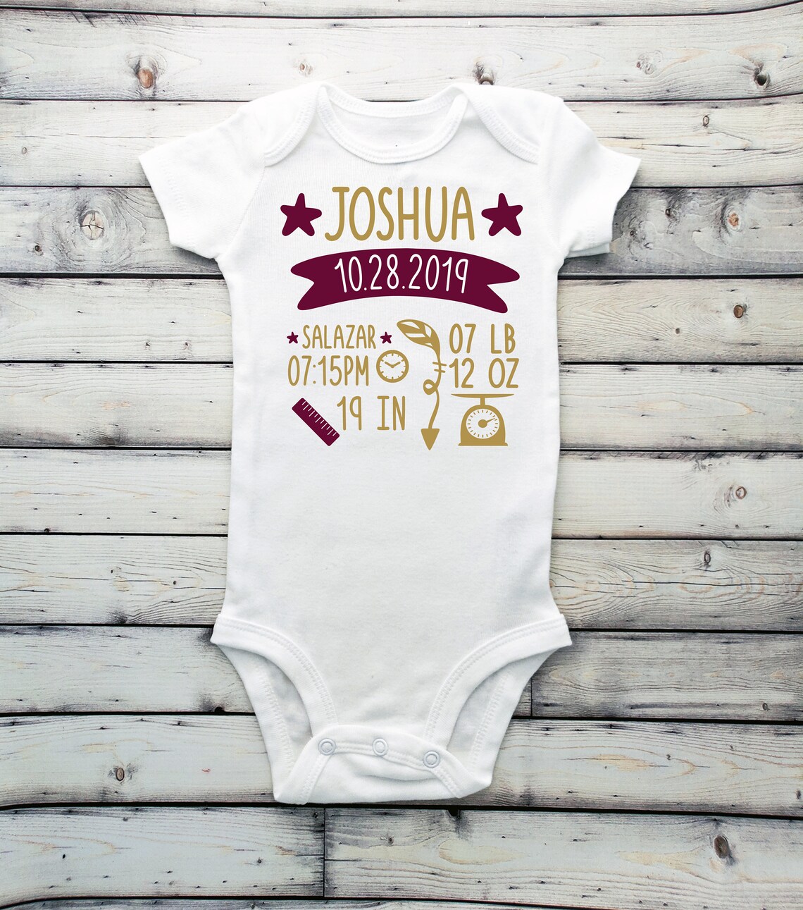 Custom Bodysuit, Custom Birth Announcement Bodysuit, Newborn Photo ...