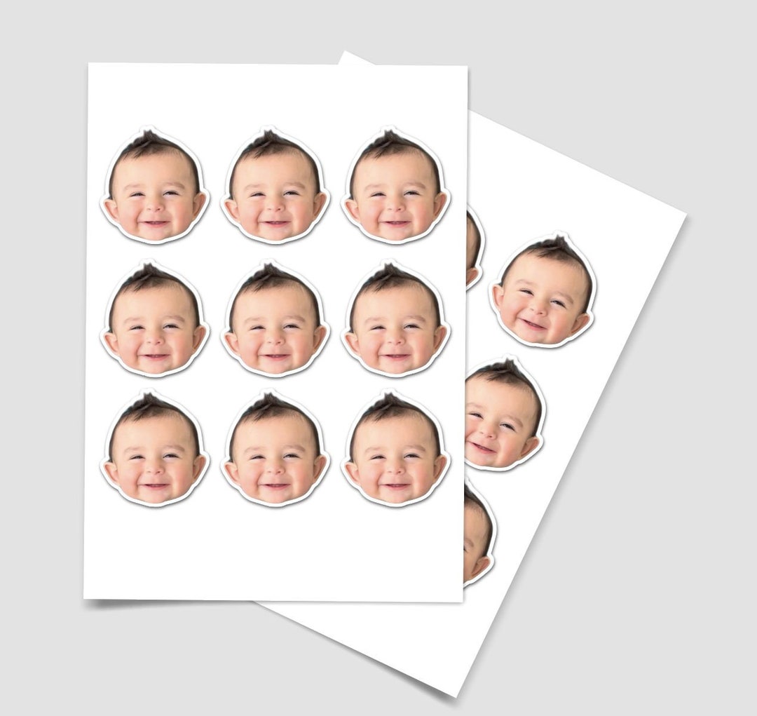 Custom Face Stickers - Birthday Photo Sticker - Face Sticker ...