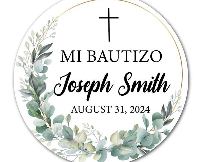 Personalized Baptism Stickers, Custom Mi Bautizo Stickers Mi Bautizo ...