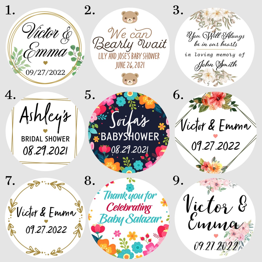 Wedding Stickers, Personalized Labels, Party Labels - Round Custom ...