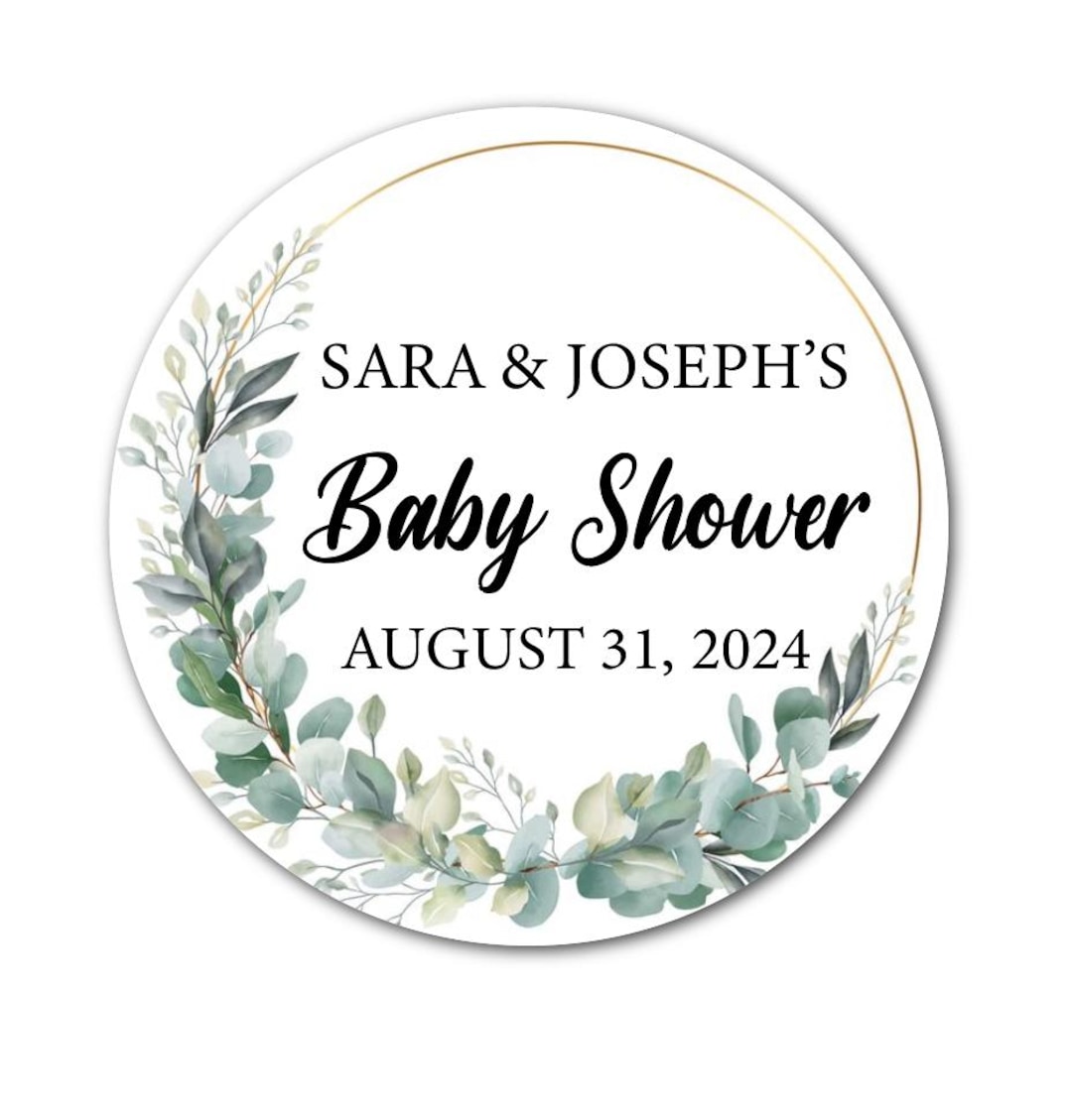 Baby Shower Round Labels - Stickers for Shower - Boy Baby Shower ...