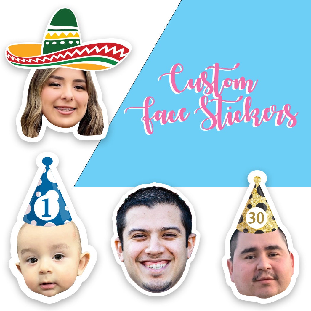 Face Stickers Birthday Hat Custom Face Stickers Favor | Etsy