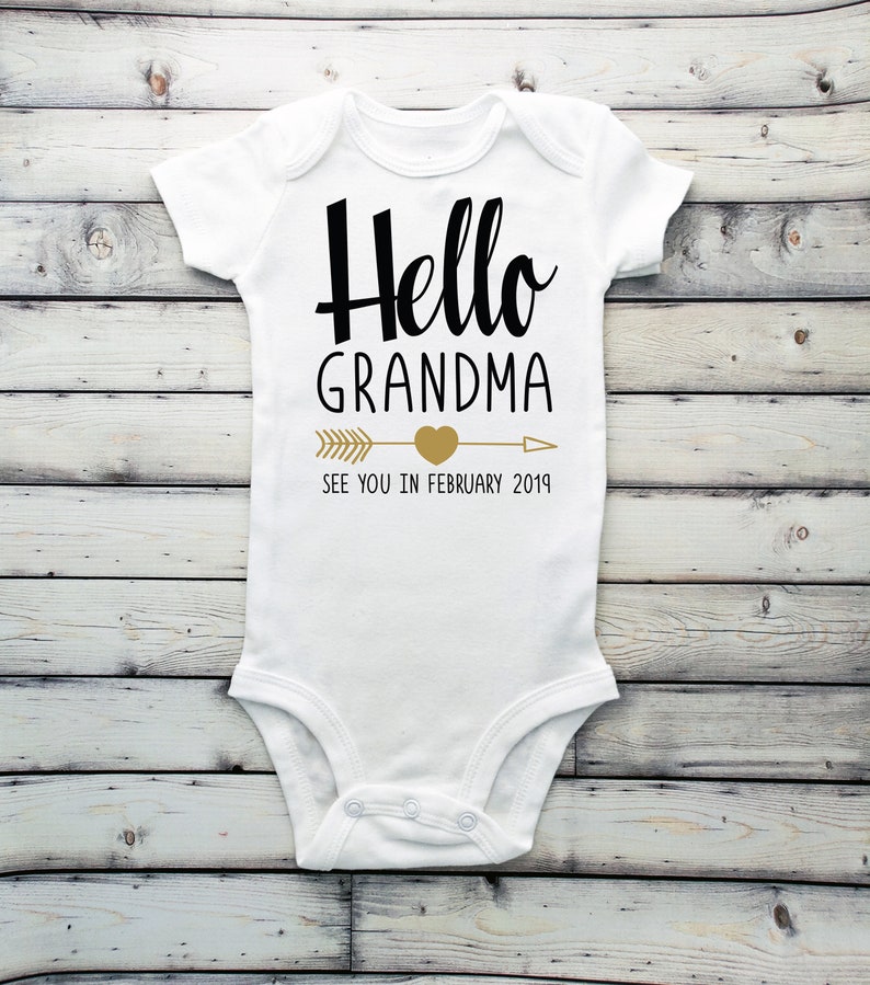 Hello Grandma See You in Month and Year Baby Announcement - Etsy