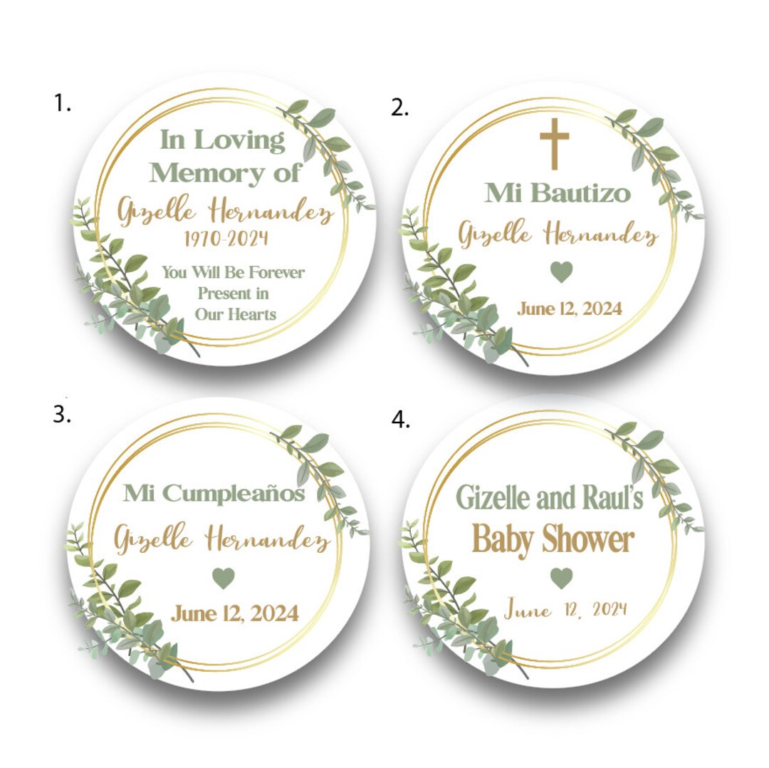 Memorial Stickers - Bautizo Stickers - Birthday Sticker - Baby Shower ...