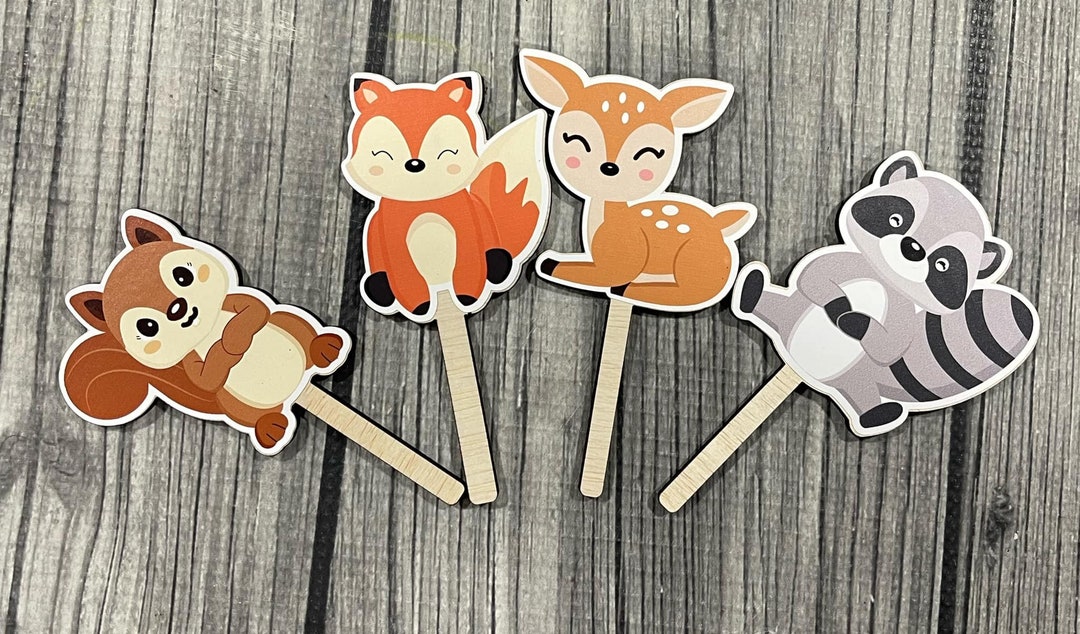 Woodland Cupcake Toppers -forest Critters Cupcake Toppers - Woodland ...