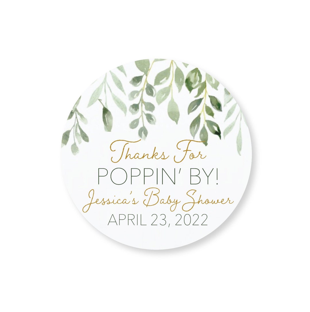Greenary Baby Shower Round Labels - Favor Labels - Grennary Stickers ...