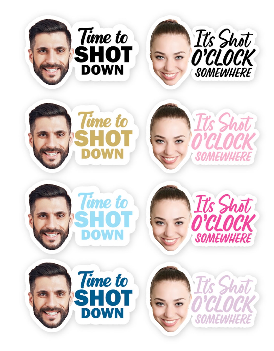 Shot Face Stickers - Personalized Face Stickers - 21st - Picture ...