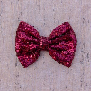 Red Sequin Bow - Fall Bow - Red Sparkle Bow -thanksgiving Bow - Glitter ...