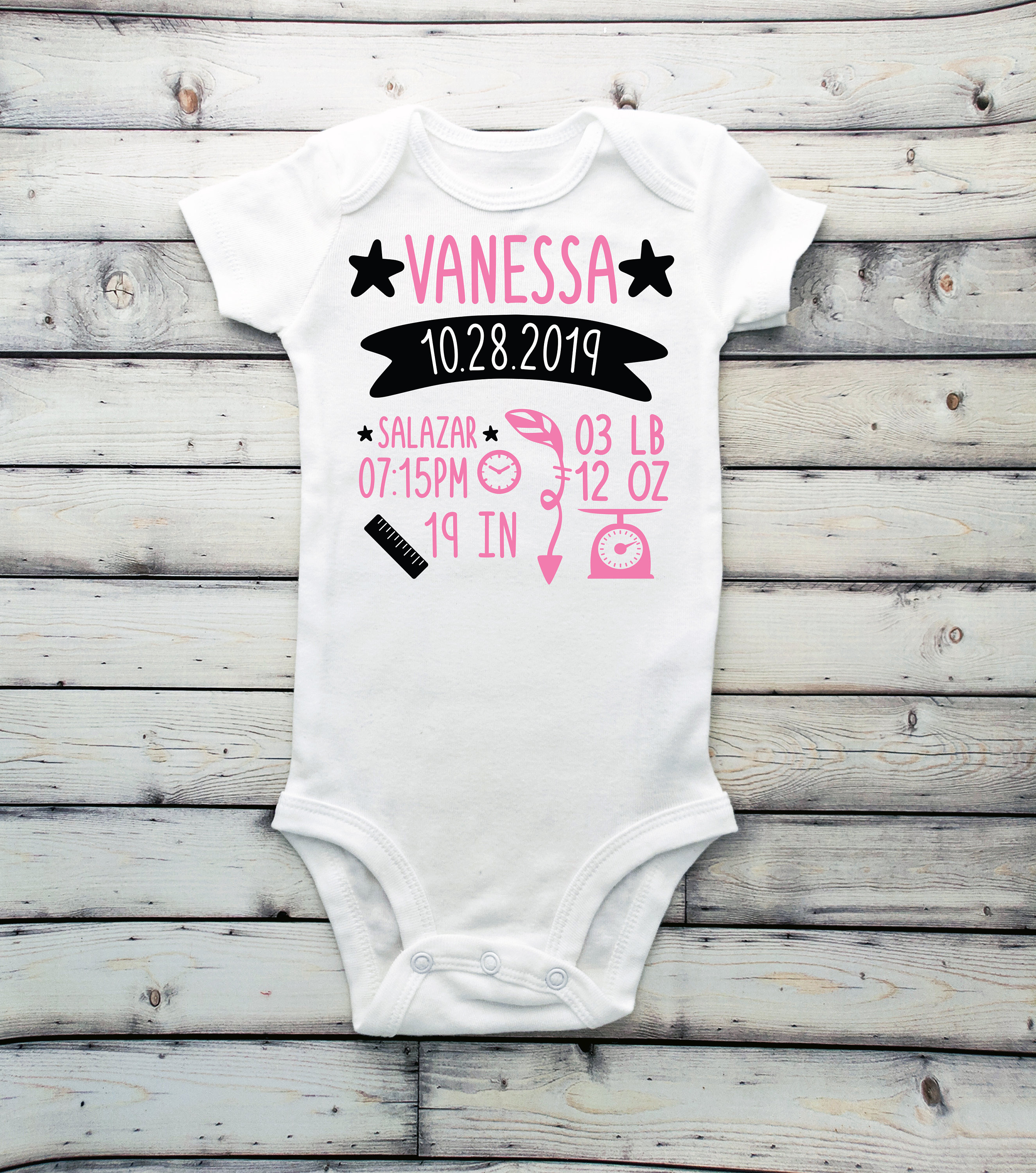Custom Bodysuit, Custom Birth Announcement Bodysuit, Newborn Photo ...