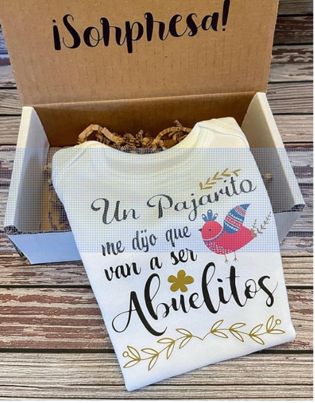 Spanish Pregnancy Announcement Bodysuit: Grandparents Gift Box - Etsy