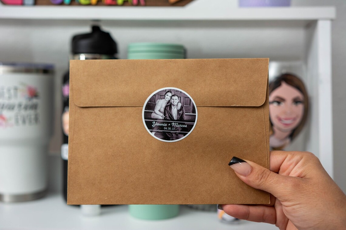 Photo Wedding Stickers Wedding Favor Stickers Custom Photo | Etsy