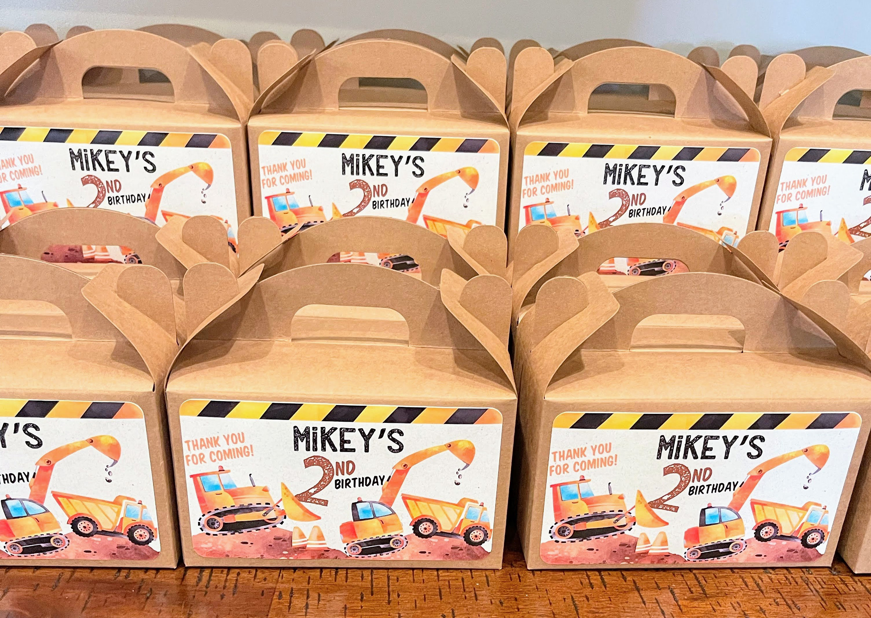 Construction Birthday Boxes Construction Favors Construction Party ...