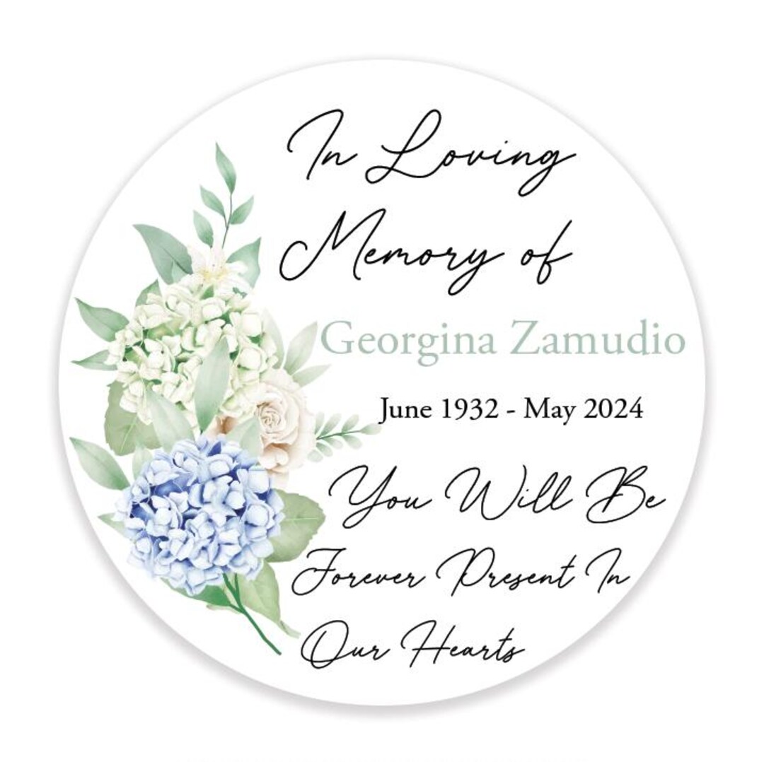 Memorial Stickers - in Loving Memory of - Personalized Labels ...