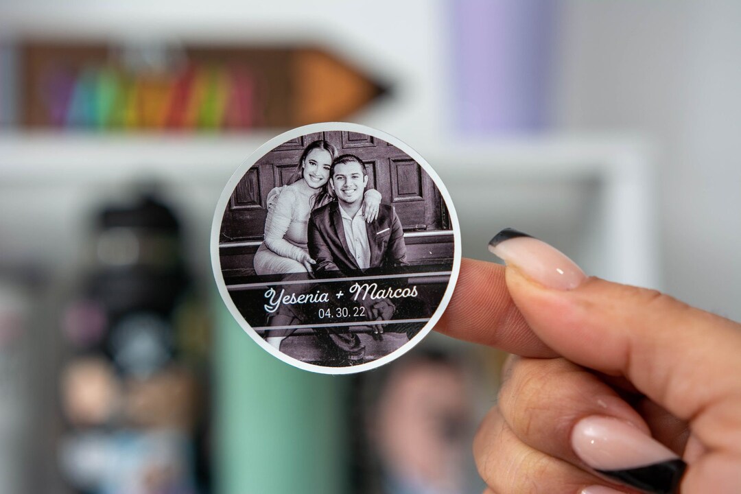 Photo Wedding Stickers - Wedding Favor Stickers - Custom Photo Stickers ...