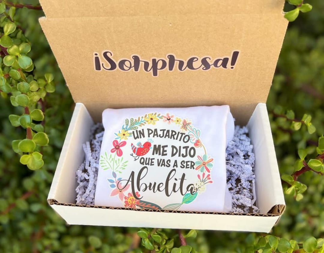 Spanish Baby Announcement Onesie - Abuelita Gift Box - Etsy