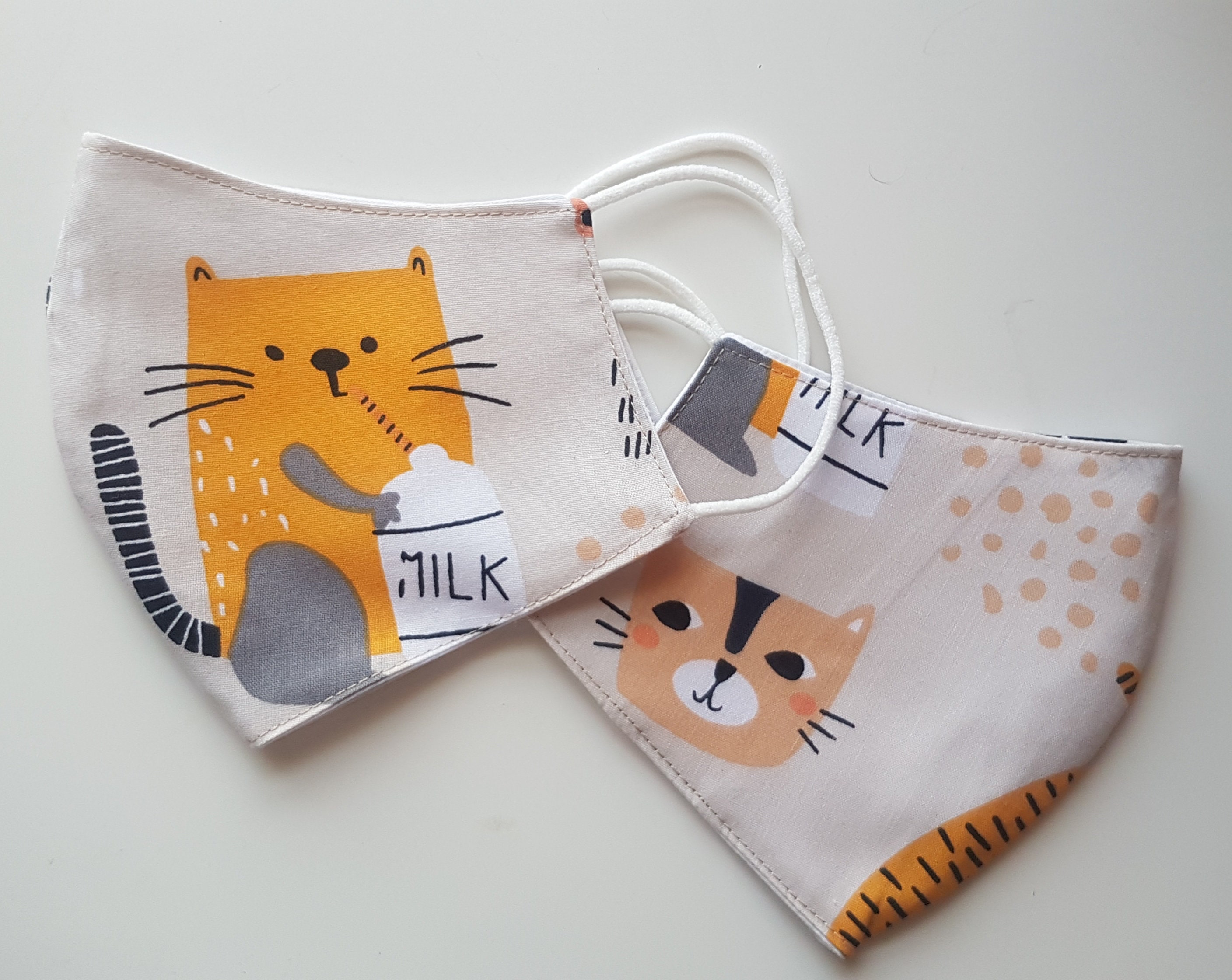 Cute Neko Milk Cat Face Mask Washable and Reusable Size S-M - Etsy