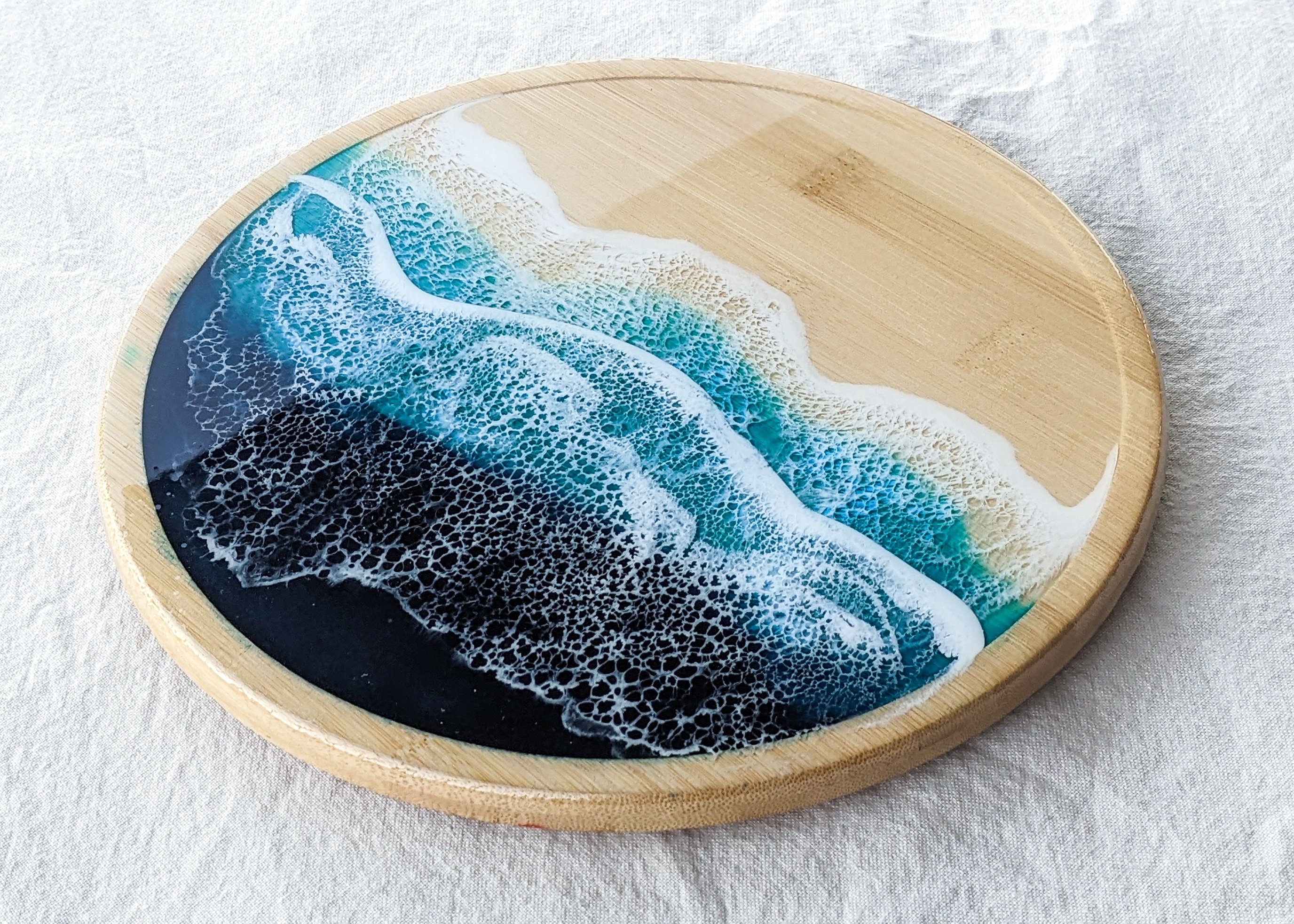 Beach Themed Resin Lazy Susan // Table Centrepiece // Timber Lazy Susan ...