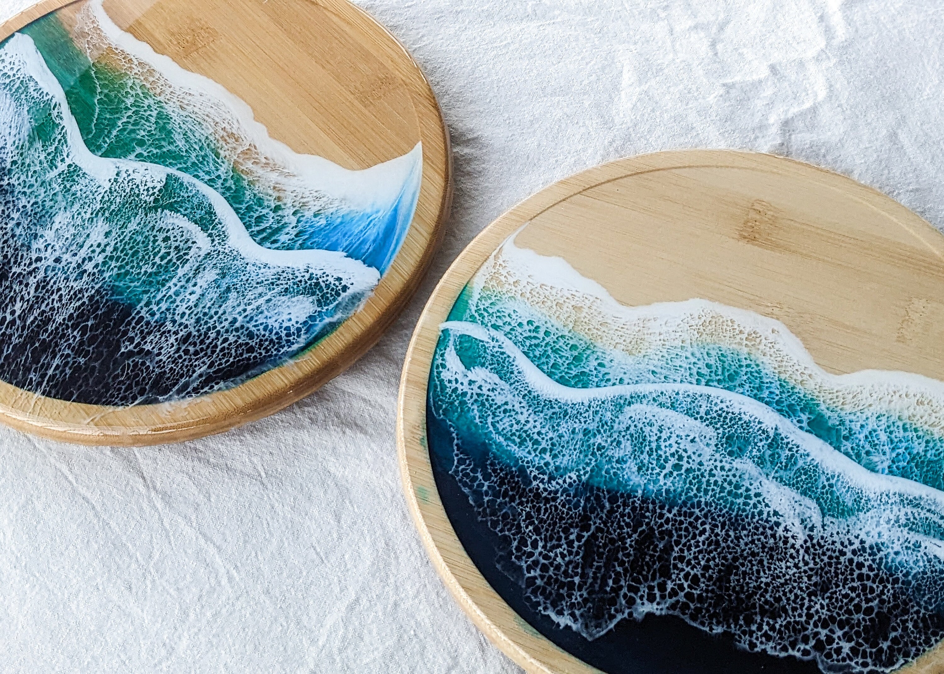 Beach Themed Resin Lazy Susan // Table Centrepiece // Timber Lazy Susan ...
