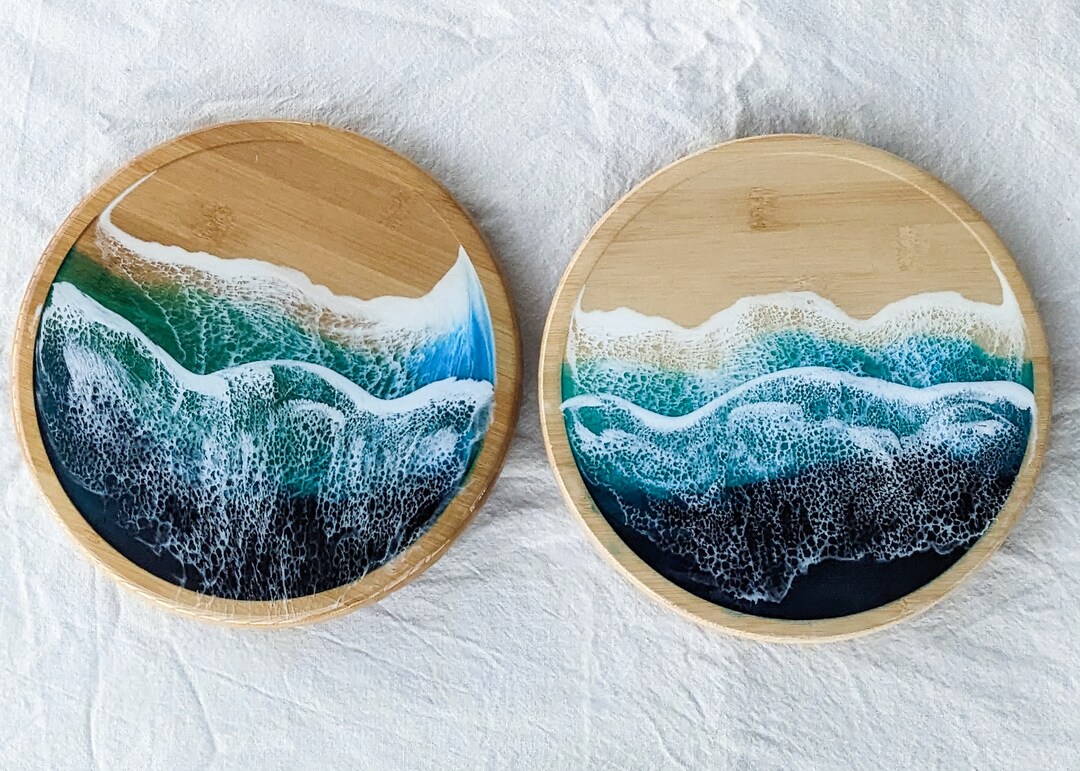 Beach Themed Resin Lazy Susan // Table Centrepiece // Timber Lazy Susan ...