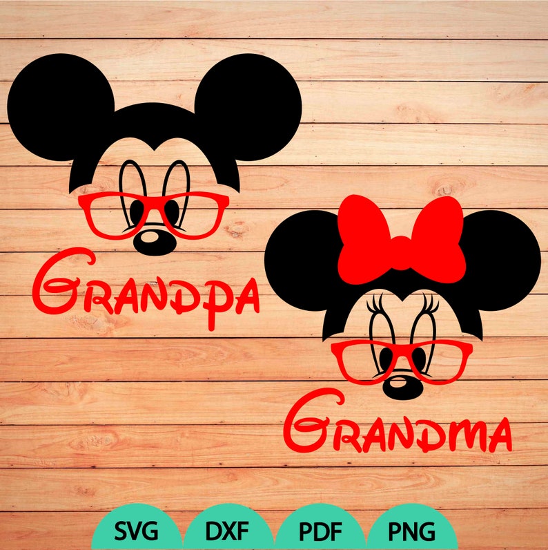 Mickey nonno svg Minnie nonna svg Mickey nonno occhiali svg | Etsy