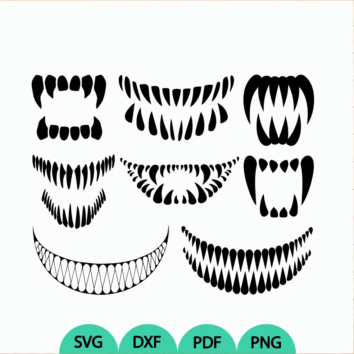 Halloween fangs bundle svg Scary fangs svg Teeth svg Halloween | Etsy