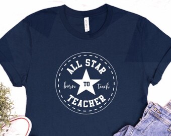 Allstar Teacher All Star Svgborn to Teach Svgteacher Life - Etsy