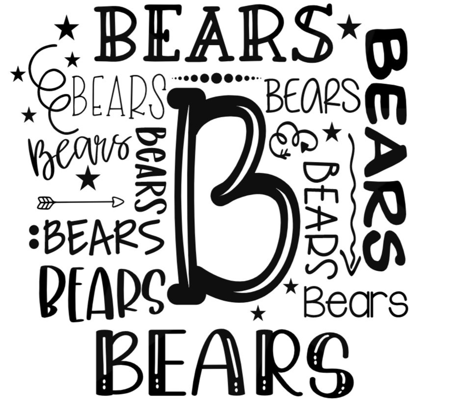 Bears Shirt, Bears Typography Shirt, Bears Football, Bears Mascot Shirt ...