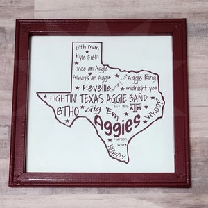 Texas A&M Wall Art, Aggie Wall Décor, Aggie Sign, Aggie Gifts, Aggie ...