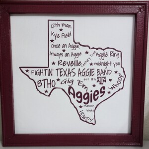 Texas A&M Wall Art, Aggie Wall Décor, Aggie Sign, Aggie Gifts, Aggie ...