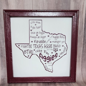 Texas A&M Wall Art, Aggie Wall Décor, Aggie Sign, Aggie Gifts, Aggie ...