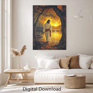 Jesús caminando junto al lago - Descarga digital cristiana - Arte ...