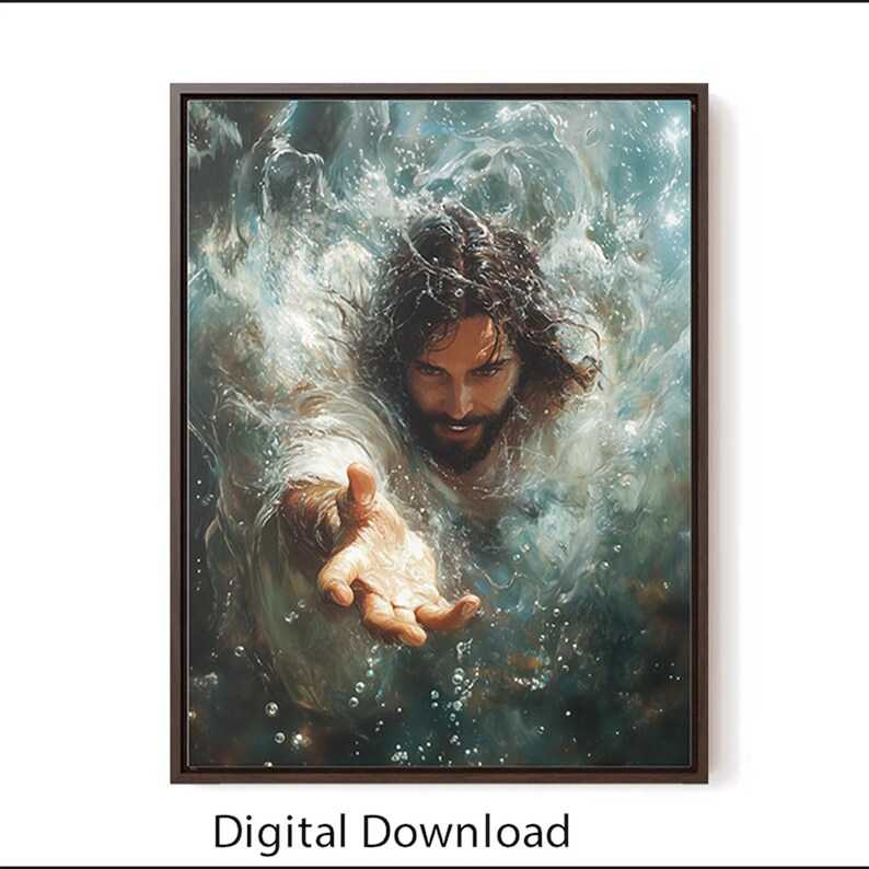 Jesus Saving Hand Digital Download - Christian Wall Art, Jesus Reaching ...
