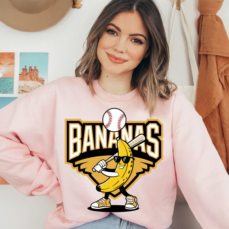 Funny Banana Baseball PNG | Cool Fruit Character Clipart | Sports Humor ...