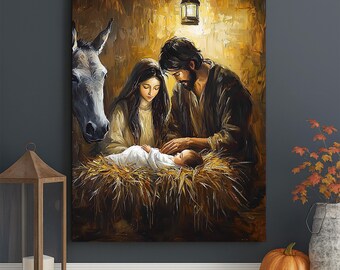 Holy Family Nativity Canvas Art – Christian Christmas Wall Decor - Etsy