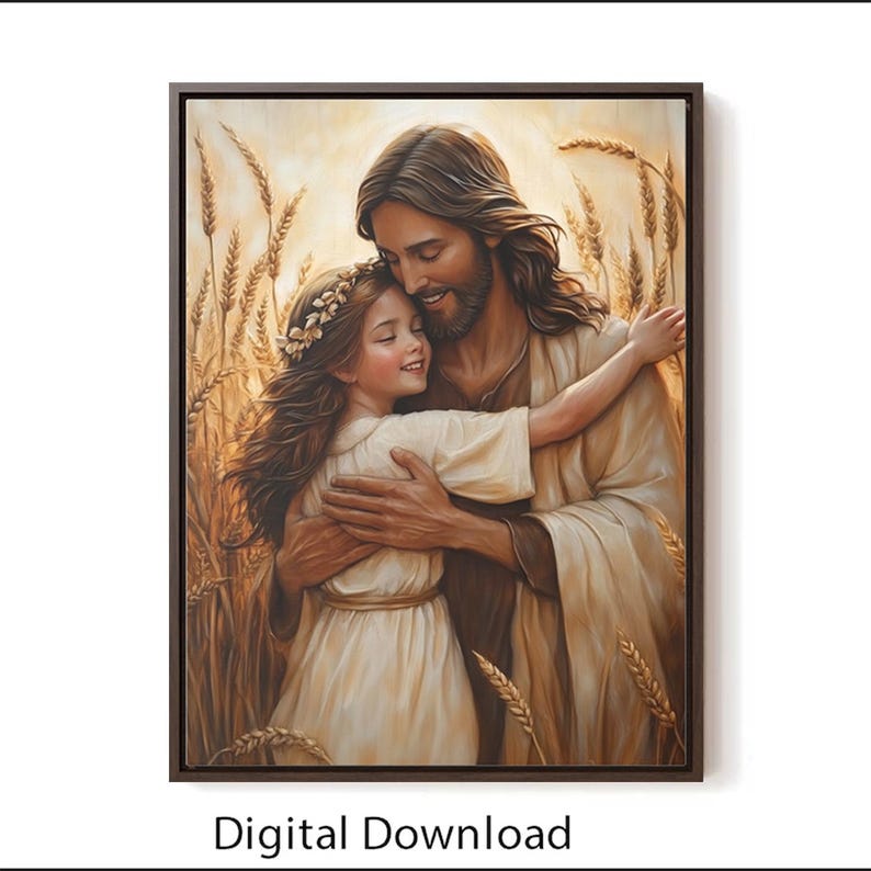Jesus Embracing a Child Digital Download Heartwarming Christian Artwork ...