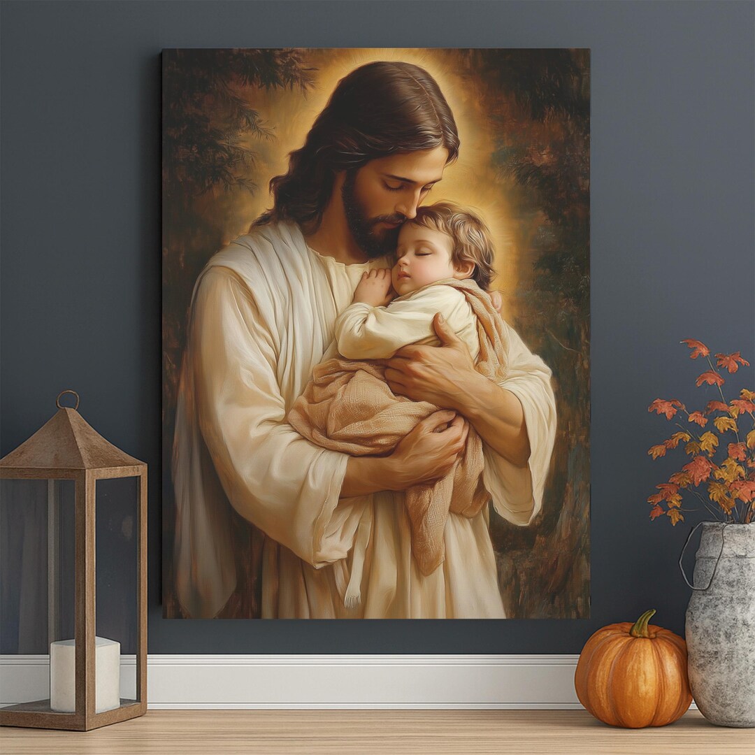 Jesus Embracing Child Canvas Print – Christian Wall Art Decor - Etsy