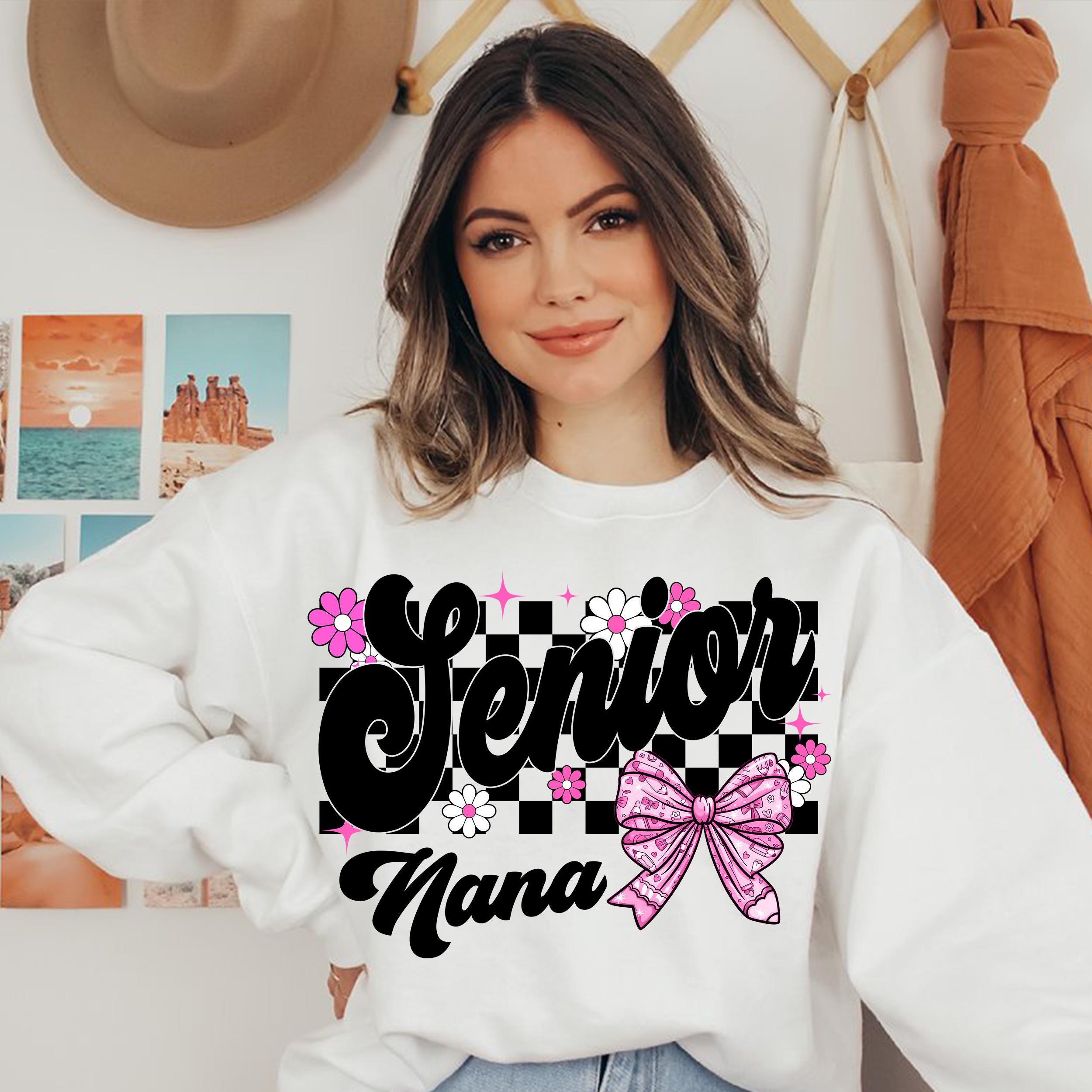 Senior Nana PNG | Cute Pink Bow Graduation Sublimation Design for ...