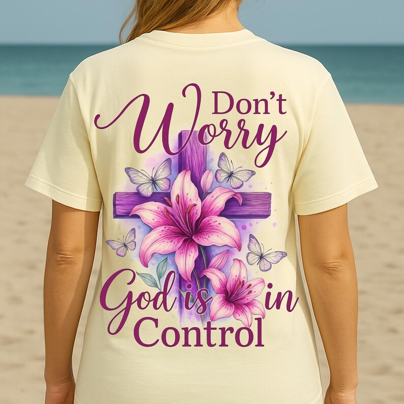 God is in Control PNG – Cross With Lilies Clipart – Christian Faith ...