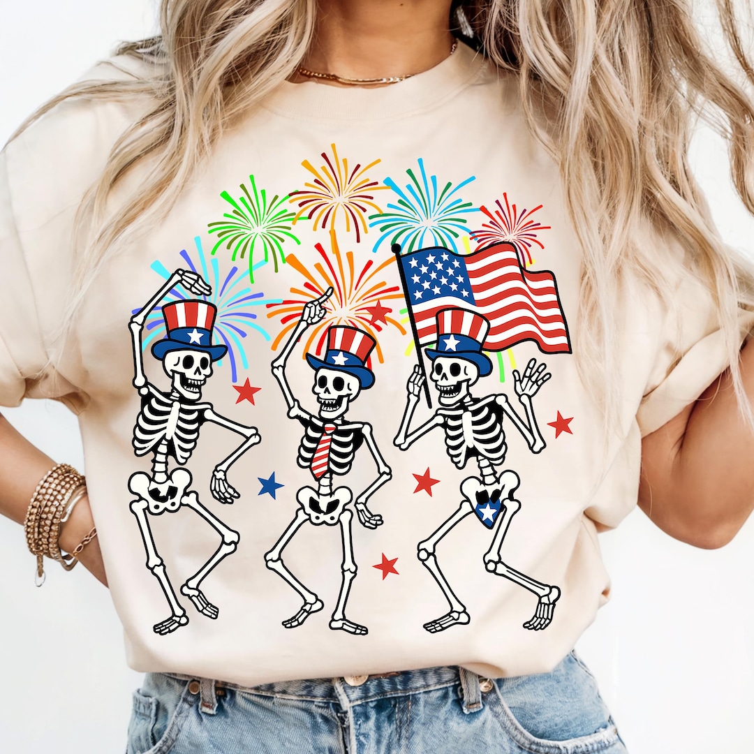 Patriotic Skeletons PNG, 4th of July Digital Download, Funny USA ...