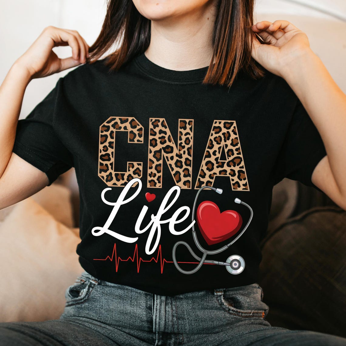 CNA Life Png, Leopard Print Nurse Sublimation Design, CNA Digital ...