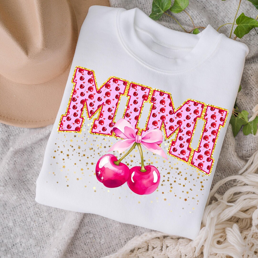Mimi Cherry PNG - Cute Pink Cherry Bow Digital Download - Grandma ...