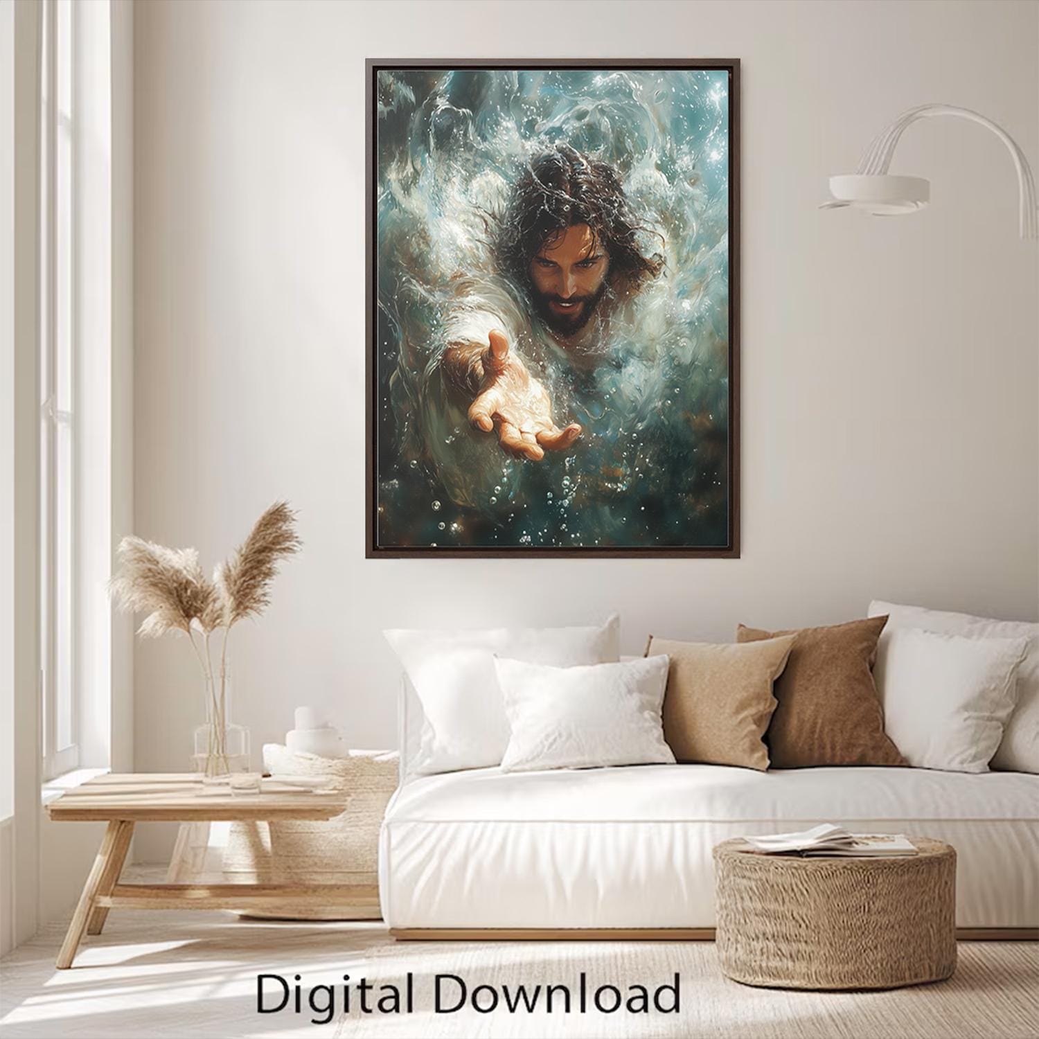 Jesus Saving Hand Digital Download - Christian Wall Art, Jesus Reaching ...