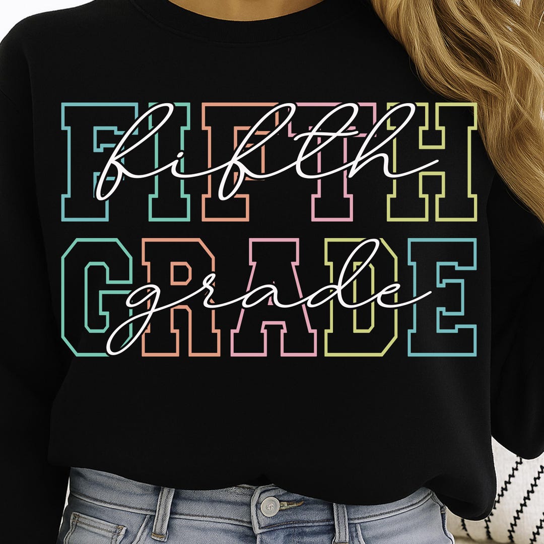 Fifth Grade PNG – Colorful Back to School Lettering – 5th Grade Teacher ...