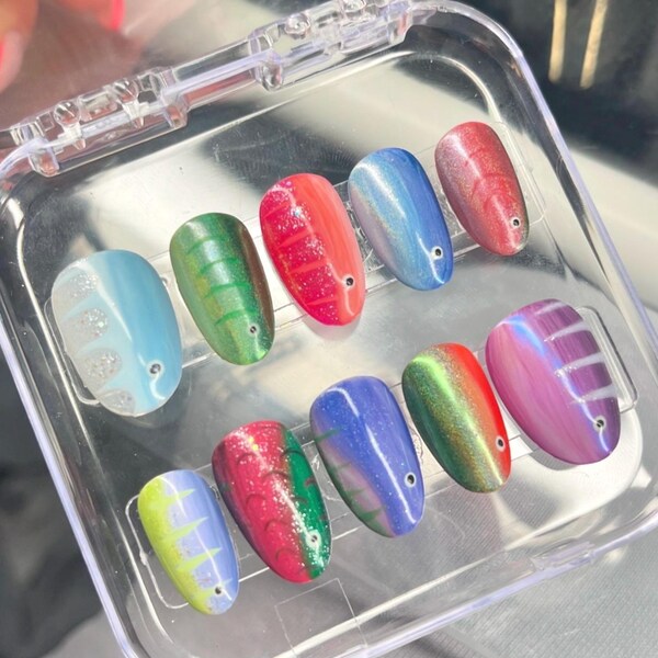 Fishing Lure Nails - Etsy