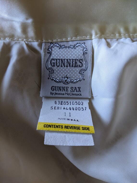 1980s Gunnies Ivory Satin & Lace Midi Skirt - Gunne S… - Gem