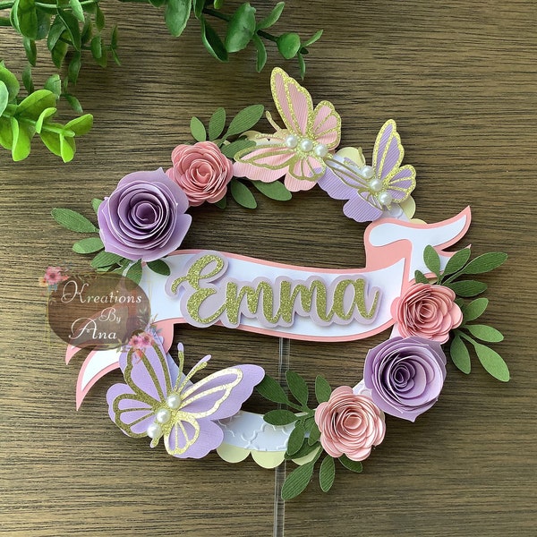 Floral Cake Topper - Etsy