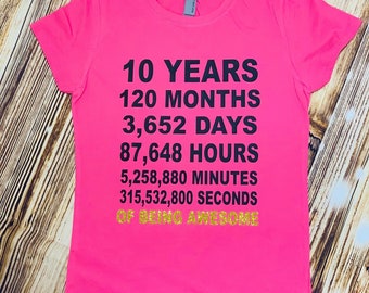 10th birthday shirt | Etsy