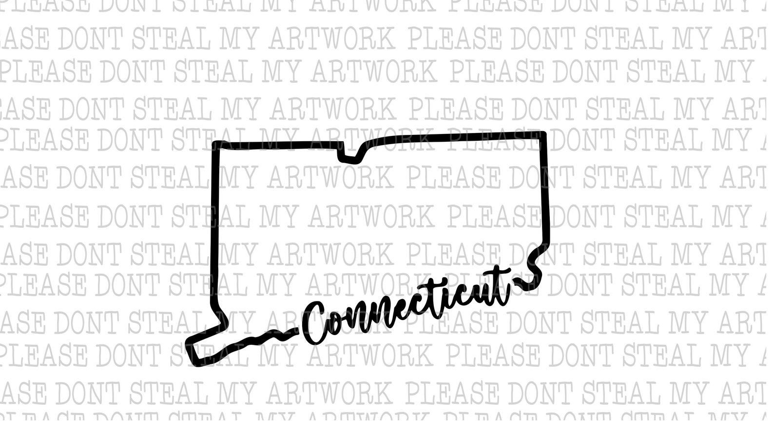 Connecticut Cursive Outline Digital File Transparent PNG | Etsy